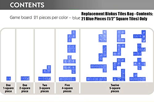 Blokus Game Replacement Parts ~ 21 BLUE PIECES