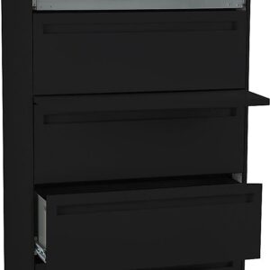 HON 785LP 700 Series Five-Drawer Lateral File w/Roll-Out & Posting Shelf, 36w, Black