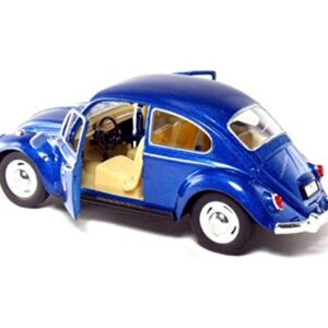 KiNSMART 1967 Volkswagen Beetle 1:24 Scale 7" Die Cast Metal Model Toy Car Blue