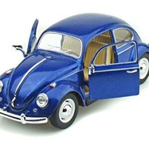 KiNSMART 1967 Volkswagen Beetle 1:24 Scale 7" Die Cast Metal Model Toy Car Blue