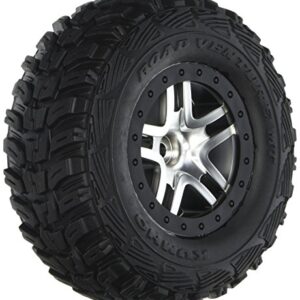 Traxxas 5882 Kumho Tires Pre-Glued on Satin Chrome Split-Spoke SCT Wheels, 2WD Front (pair)