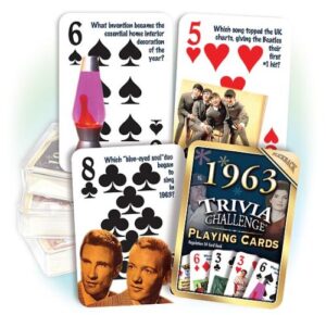 flickback 1963 trivia playing cards: great anniversary or birthday gift