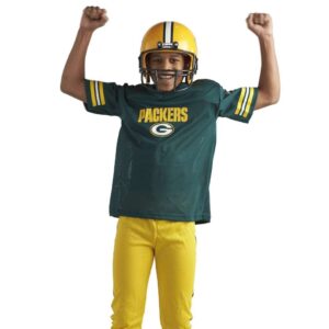 Franklin Sports Green Bay Packers Kids NFL Uniform Set - Youth NFL Team Jersey, Helmet, Pants + Apparel Costume - Official NFL Gear -Youth Medium