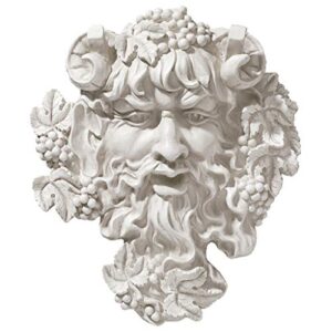 design toscano os6212m bacchus, grape harvest wine greenman face wall sculpture, medium size, 10 inches wide, 12 inches tall, handcast polyresin, antique stone finish