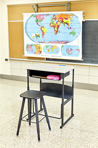 Safco Products 1205BL Alphabetter® Stool for Alphabetter Stand-Up Desk (Sold Separately), Black Frame, Black Seat Classroom and Home School Desk