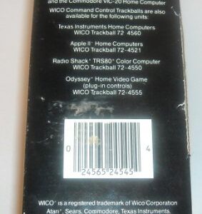 Wico Command Control Trackball for Atari, Commodore, Sears Model