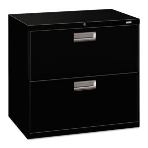 hon - 600 series two-drawer lateral file, 30w x 19-1/4d, black 672lp (dmi ea