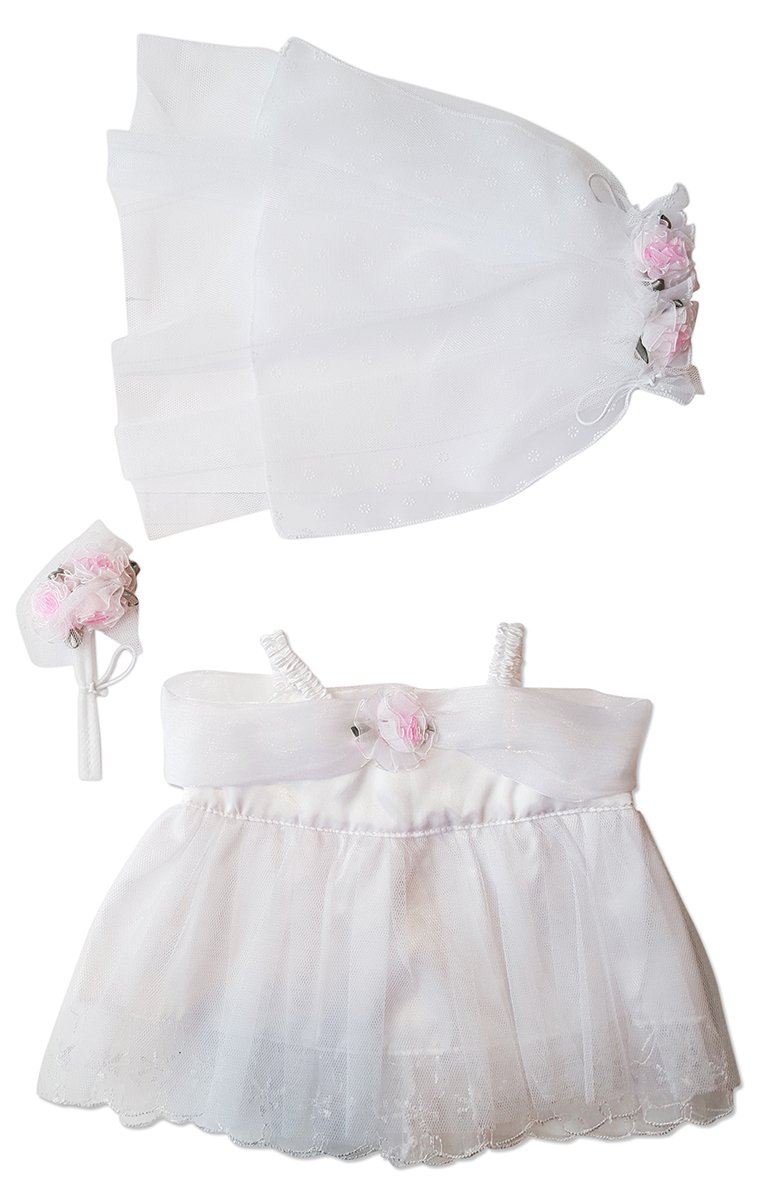 Bride Outfit Teddy Bear Clothes Fits Most 14" - 18" Build-A-Bear and Make Your Own Stuffed Animals