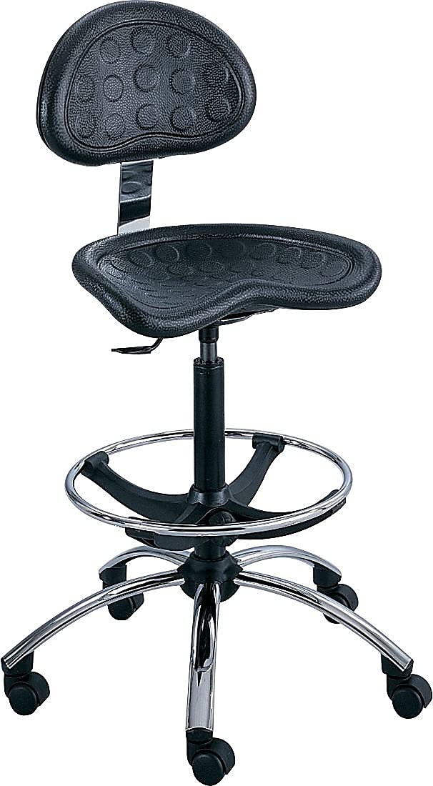 Safco Products Sitstar Stool 6660BU, Blue, Chrome Base, Height Adjustable, Tractor-Shaped Seat