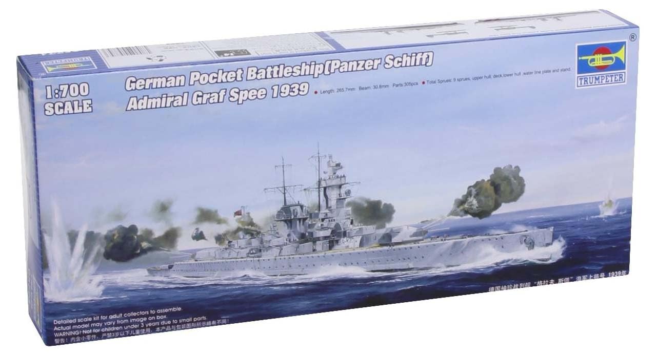 Trumpeter 1/700 German Admiral Graf Spee Pocket Battleship 1939 Model Kit