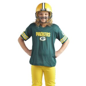 Franklin Sports Green Bay Packers Kids NFL Uniform Set - Youth NFL Team Jersey, Helmet, Pants + Apparel Costume - Official NFL Gear -Youth Medium