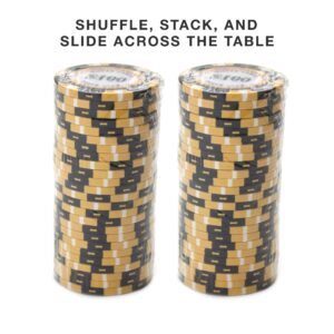 Brybelly Monte Carlo Premium Poker Chips (50-Pack) Heavyweight 14-Gram Clay Composite ($100 Black)