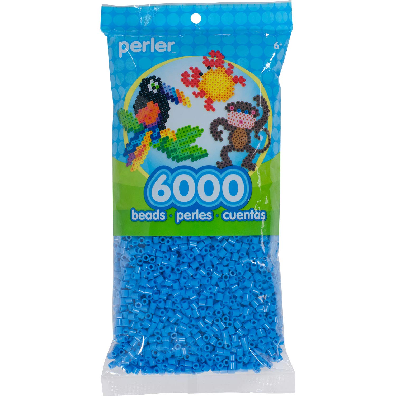 Perler 80-11101 Fuse Bead Bag for Arts and Crafts, Light Blue, 6000pcs