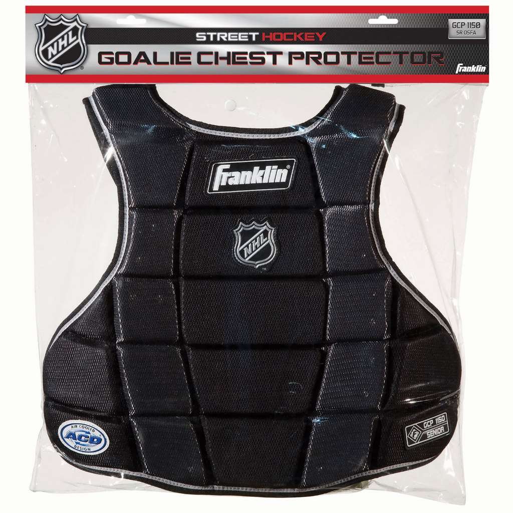 Franklin Sports NHL Kids Youth Goalie Chest Protector - Junior Street Hockey Goalie Pads for Chest Protection - Roller + Street Hockey Goalie Protective Pads + Equipment - Senior Size