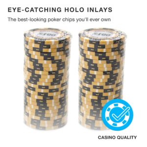 Brybelly Monte Carlo Premium Poker Chips (50-Pack) Heavyweight 14-Gram Clay Composite ($100 Black)