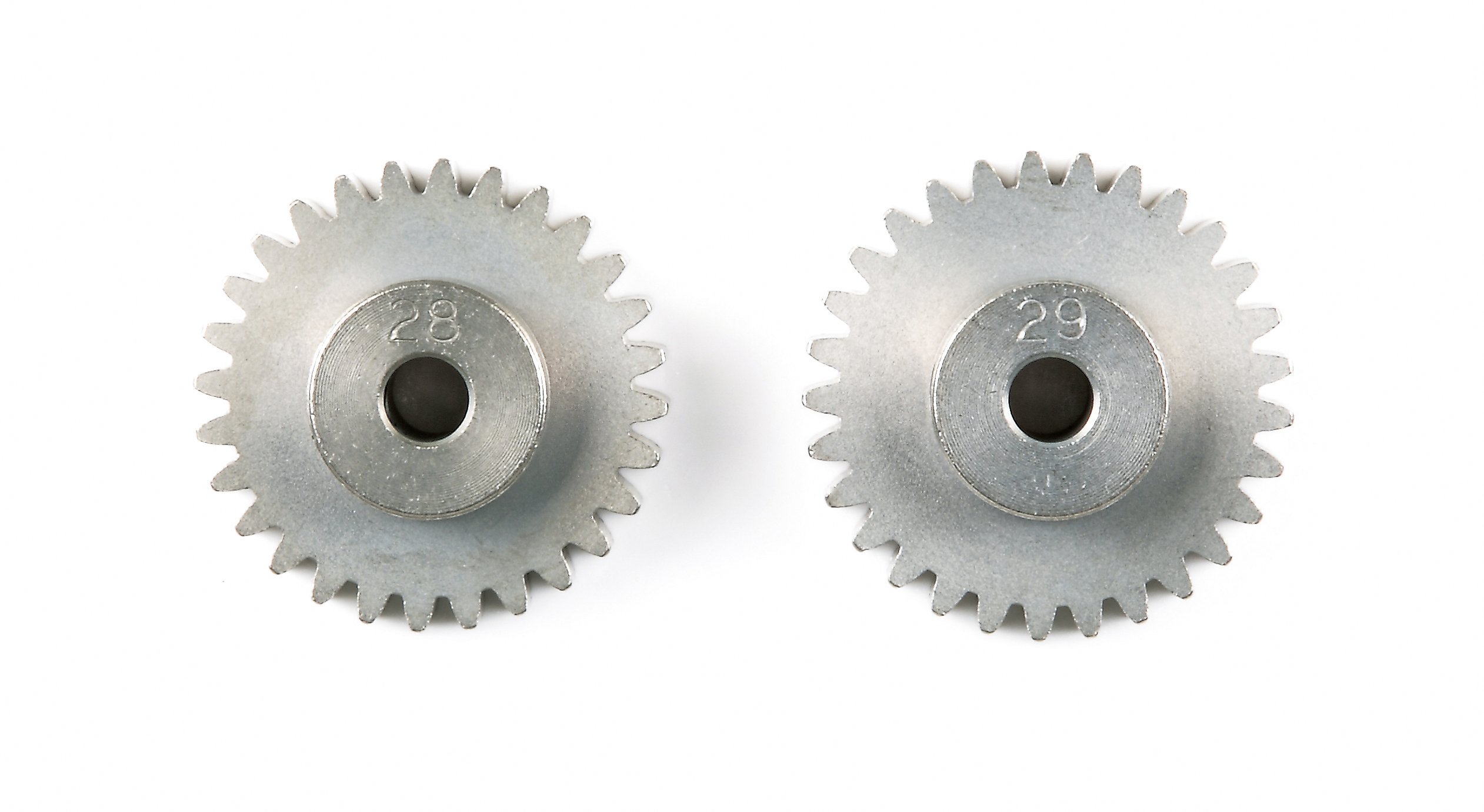 Tamiya 300054229 – FF 03 Pinion Gear 28/29Z Module 0.6, Flour