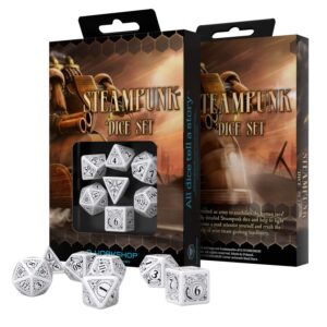 Steampunk Dice Set White - Black (7)