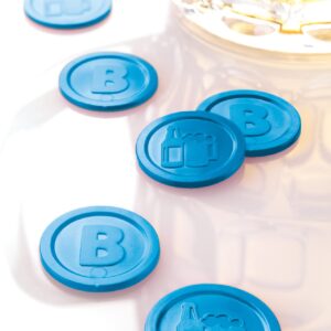 Sigel WM005 Tokens Beer, Blue, Ø 0.98 inch, 100 pcs.