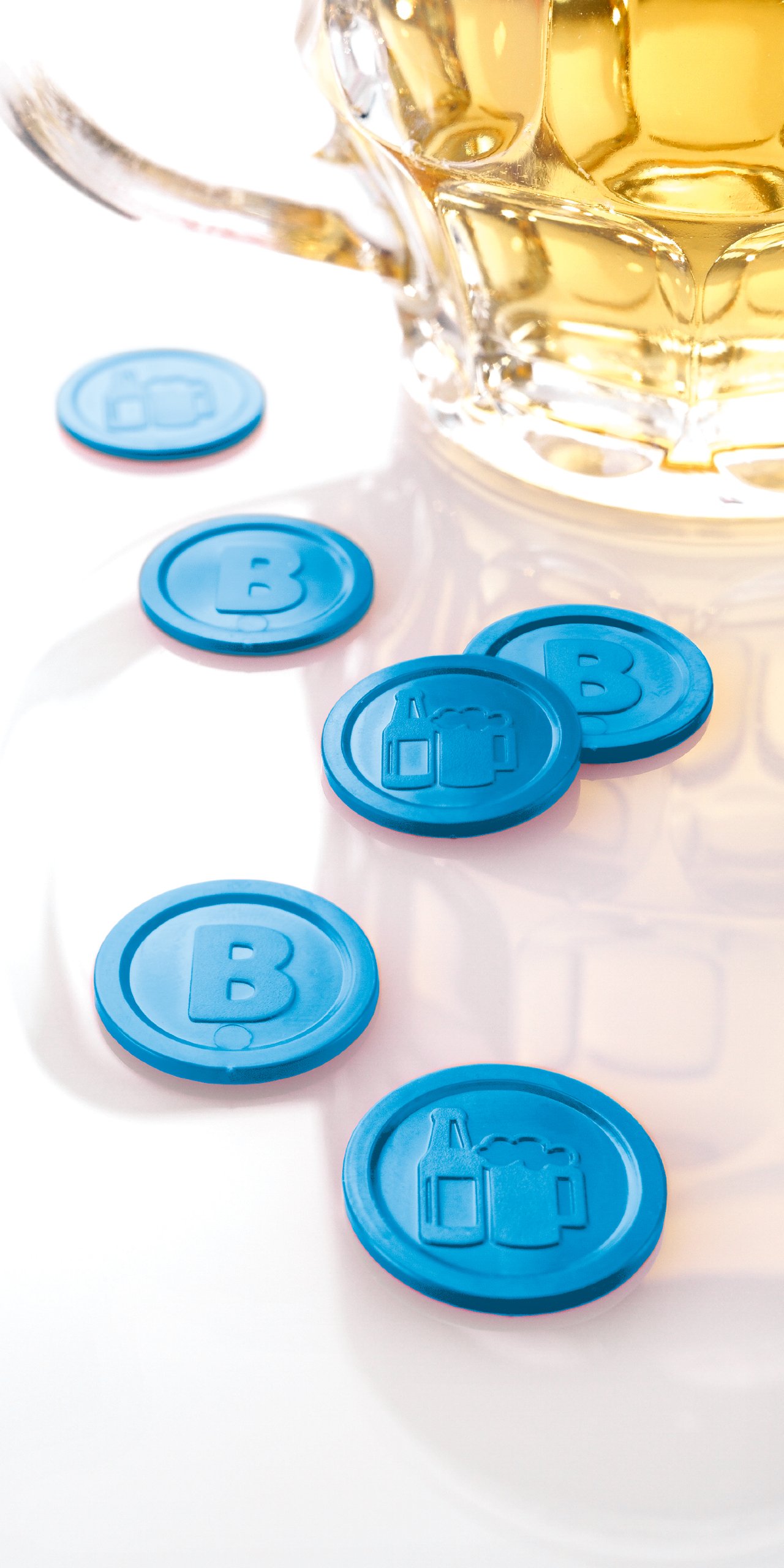 Sigel WM005 Tokens Beer, Blue, Ø 0.98 inch, 100 pcs.