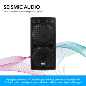 Seismic Audio - Dual 15 Inch PA DJ SPEAKER 500 Watts PRO AUDIO - Band, Bar, Wedding, Church