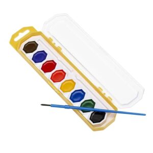 Cra-Z-art Washable Watercolors with Brush, 8 Colors, 1 Tray (10651)