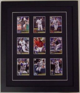 trading card display frame for 9 cards black frame black matting