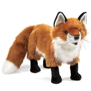 folkmanis red fox hand puppet, rust, white, black, 1 ea