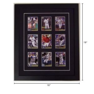 Trading Card Display Frame for 9 cards Black Frame Black Matting