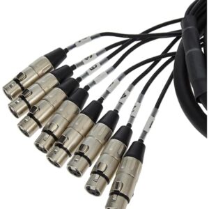 KIRLIN Cable MT-815-3M 3-Meter 8-Channel Multi-Track Snake Cable XLR Male to XLR Female