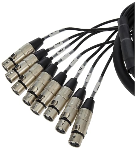 KIRLIN Cable MT-815-3M 3-Meter 8-Channel Multi-Track Snake Cable XLR Male to XLR Female