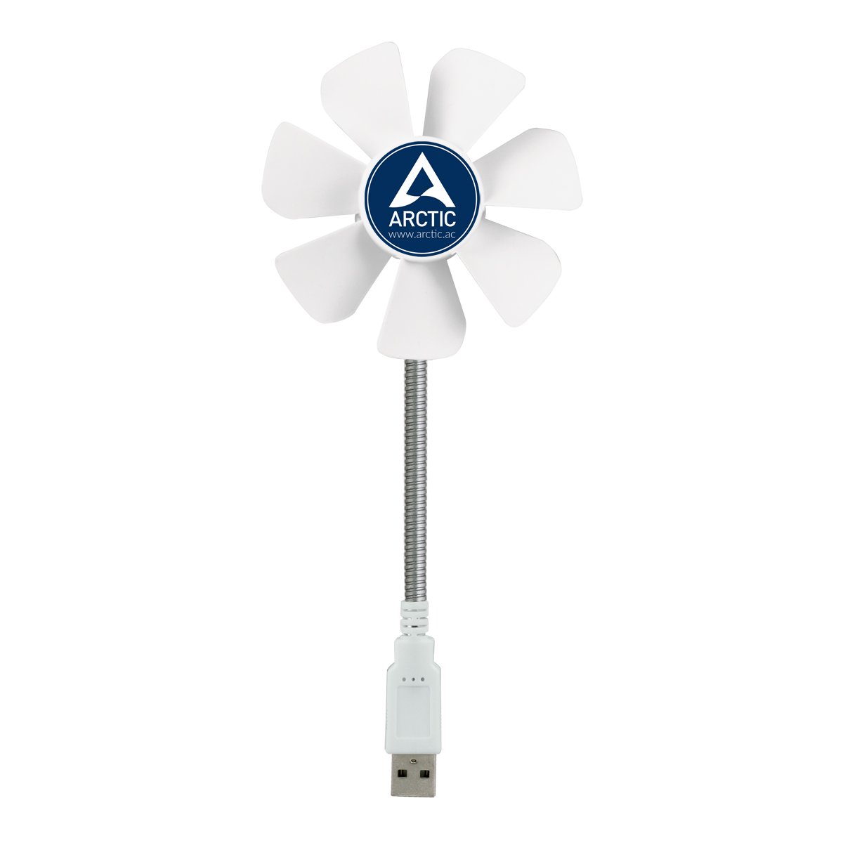 ARCTIC Breeze Mobile - Mini USB Desktop Fan with Flexible Neck, Portable Desk Fan for Home, Office, Silent USB Fan, Fan Speed: 1700 RPM - White