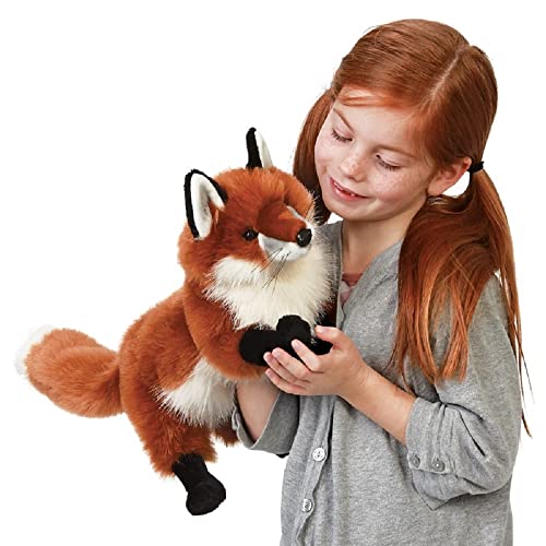 Folkmanis Red Fox Hand Puppet, Rust, White, Black, 1 EA