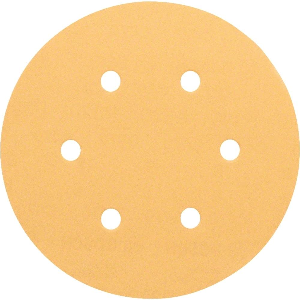 Bosch 2608607838 Sanding Disc Wood Velcro, 6 Hole, 150mm Ø, 180 Grit, Blue