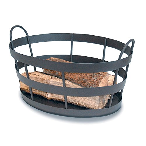 Minuteman International Shaker, Graphite Firewood Log Basket Bin Holder, 4 Units