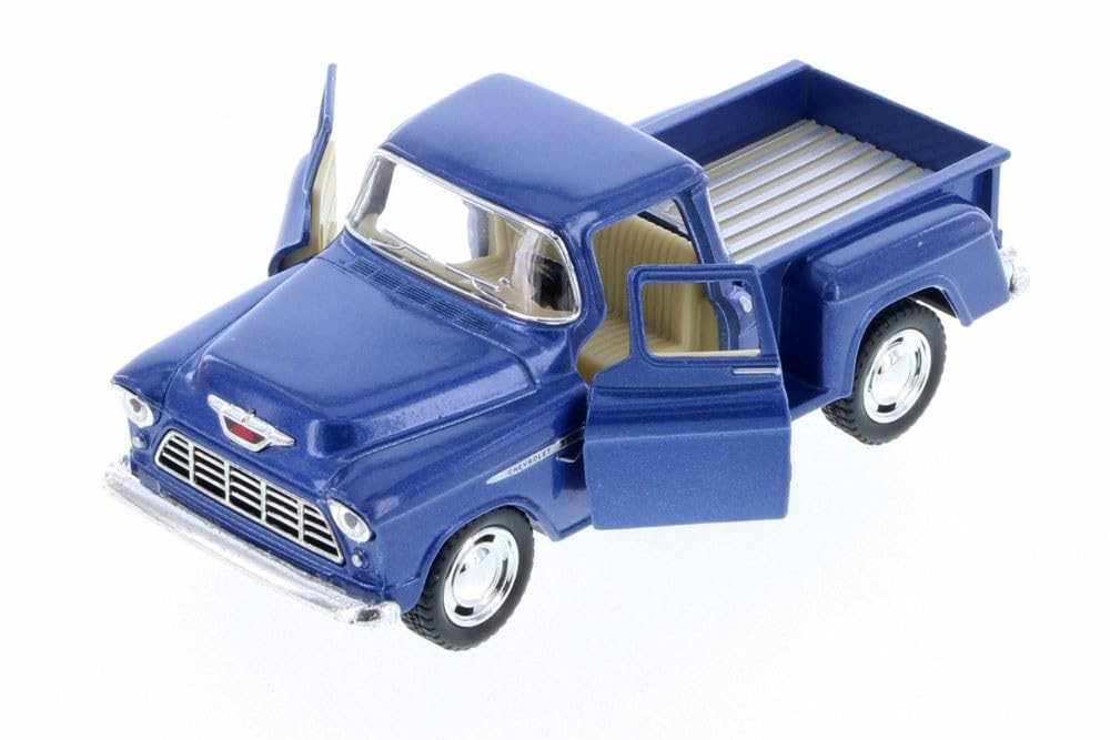 KiNSMART 1955 Chevy Step Side Pick-Up Blue 5" 1:32 Scale Die Cast Metal Model Toy Truck