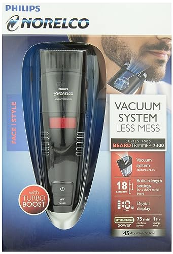 Philips Norelco BeardTrimmer 7300, vacuum trimmer with adjustable length settings (Model # QT4070/41)