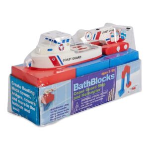 BathBlocks Coast Guard Boat & Helicopter Bath Toy Pool Toy in Science Museums and Childrens Museums Nationwide.