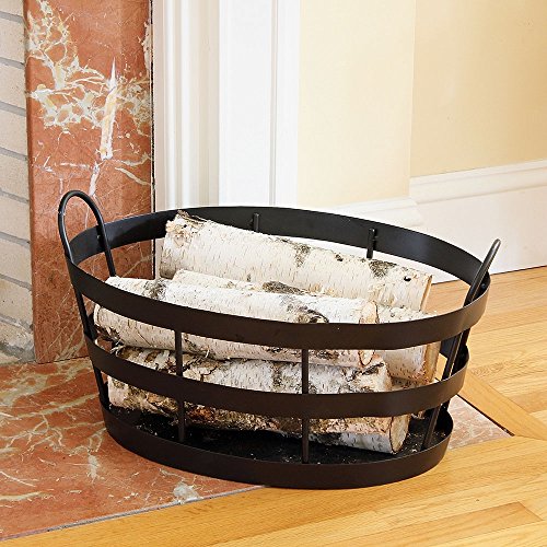 Minuteman International Shaker, Graphite Firewood Log Basket Bin Holder, 4 Units