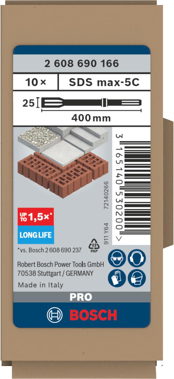 Bosch 2608690166 25 x 400 mm SDSmax Self-Sharpening Flat Chisel