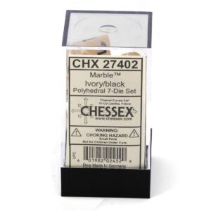 Chessex CHX27402 Dice-Marble Ivory/Black Set