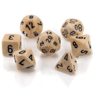 chessex chx27402 dice-marble ivory/black set