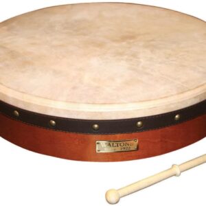 Waltons Bodhrán 18" (Standard Brown) - Handcrafted Irish Instrument - Crisp & Musical Tone - Hardwood Beater Included w/Purchase