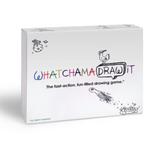 the imagineering company watchamadrawit fast action drawing game with wildly creative challenges - a family board game for kids and adults - let the family game night fun go crazy