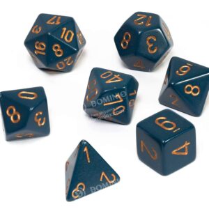 Chessex CHX25426 Dice-Opaque Dusty Blue/Copper Set