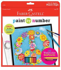 faber-castell paint by number peace kit - watercolor paint by number for kids