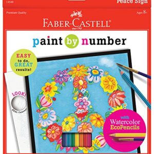 Faber-Castell Paint By Number Peace Kit - Watercolor Paint by Number for Kids