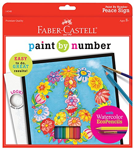 Faber-Castell Paint By Number Peace Kit - Watercolor Paint by Number for Kids