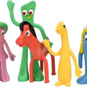 NJ Croce Gumby & Friends Action Figure Boxed Set Multicolor Gumby Toy Gift Flexible and Poseable Gumby Gift for Kids Gumby Toy Durable Classic Toy Set