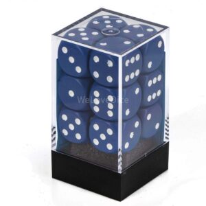 Chessex DND Dice Set D&D Dice-16mm Opaque Blue and White Plastic Polyhedral Dice Set-Dungeons and Dragons Dice Includes 12 Dice – D6,CHX25606