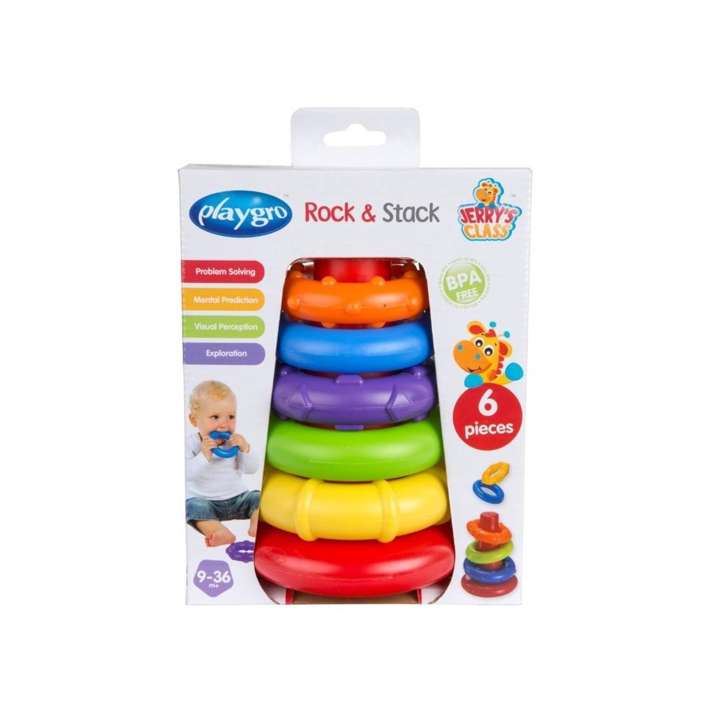 Playgro 4011455 Sort and Stack Tower for Baby Infant Toddler Children, Playgro is Encouraging Imagination with STEM/STEM for a Bright Future - Great Start for a World of Learning